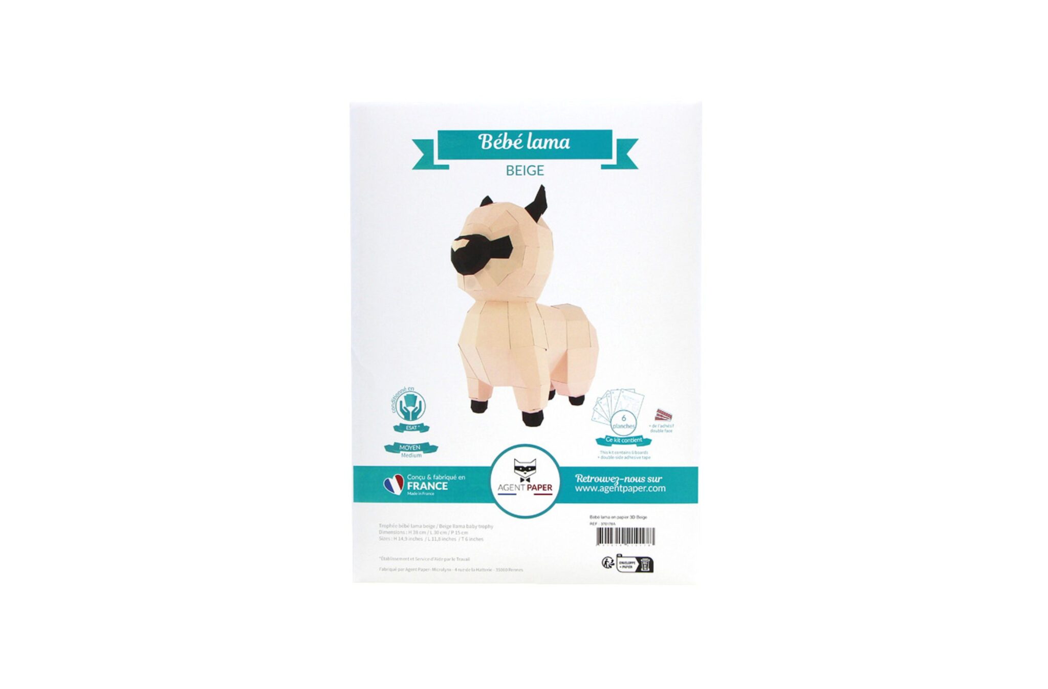 Bébé lama en papier 3D - AgentPaper
