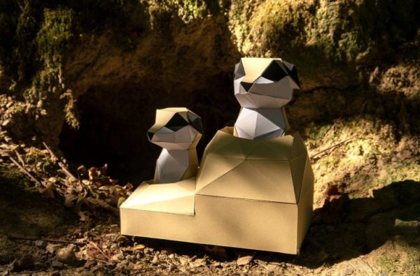 Suricates en papier 3D - AgentPaper