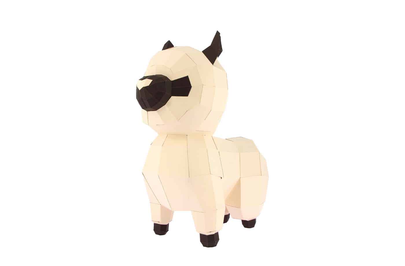 Bébé lama en papier 3D - AgentPaper