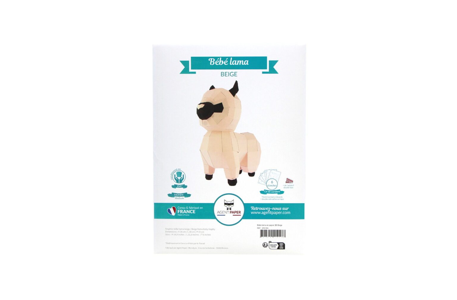Bébé lama en papier 3D - AgentPaper